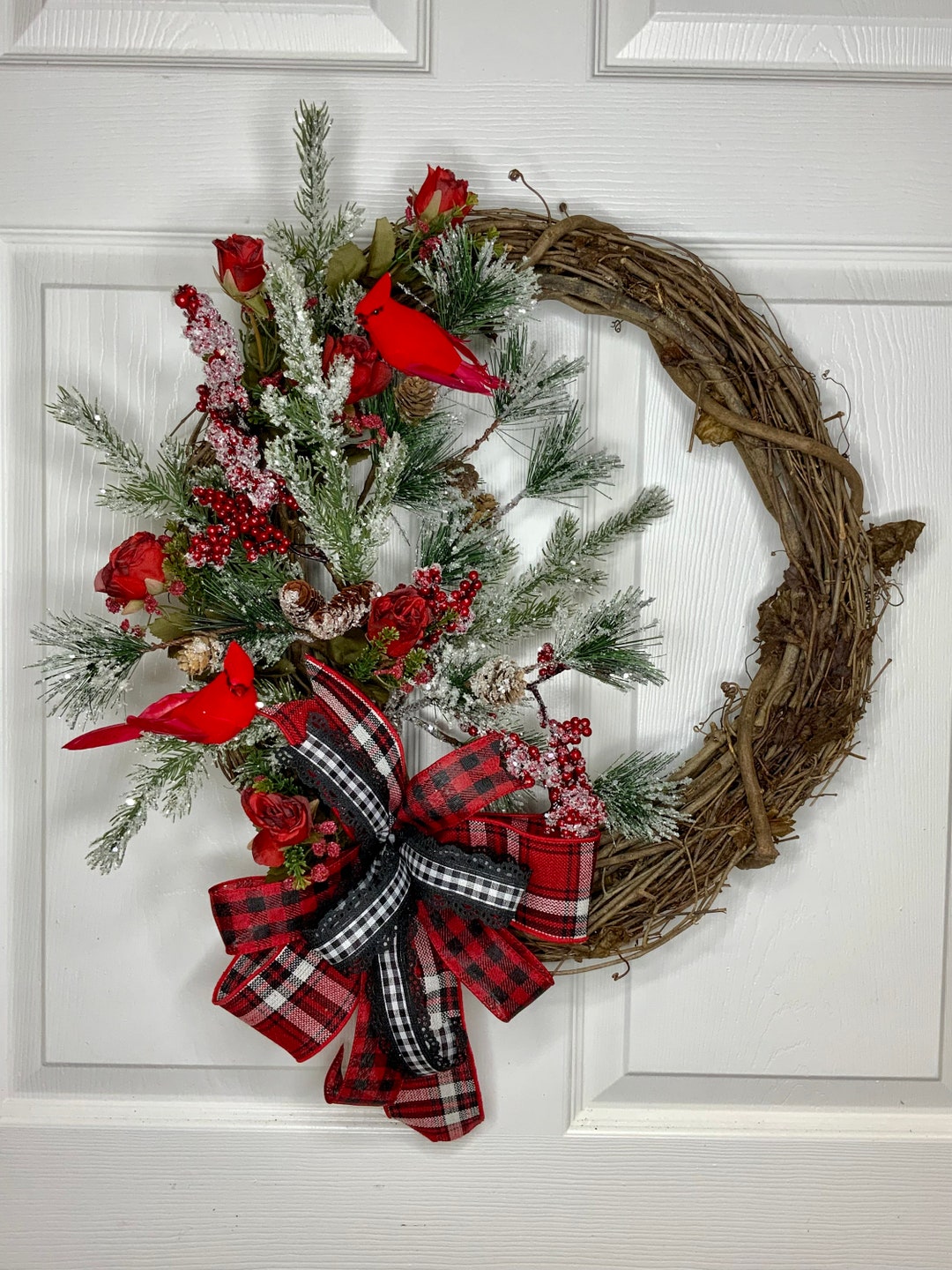 Traditional Christmas Winter Wreath for Front Door / Double Door ...