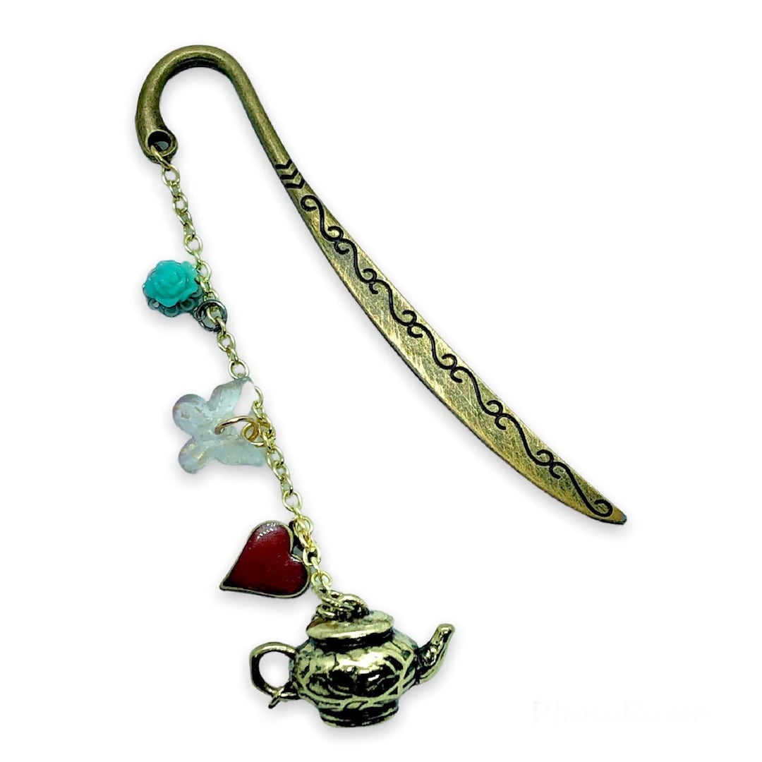 Charm Bookmark, Adventures in Wonderland Metal Hook Bookmark, Accessory ...