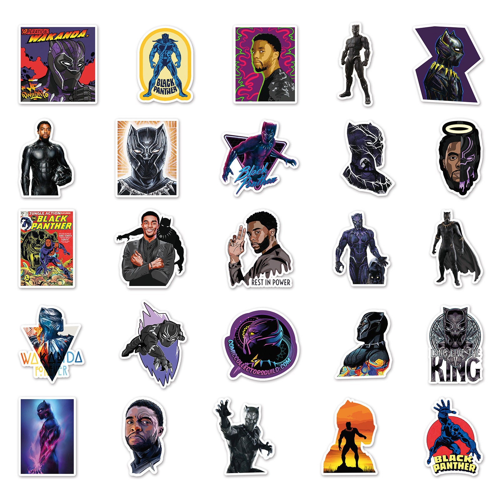 50 Pack Black Panther Superhero Sticker Set Marvel Fan Gift - Etsy