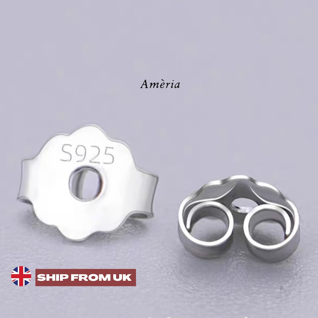 Sterling Silver Earring Backs for Ear Studs, Replacement Earring Backs ...