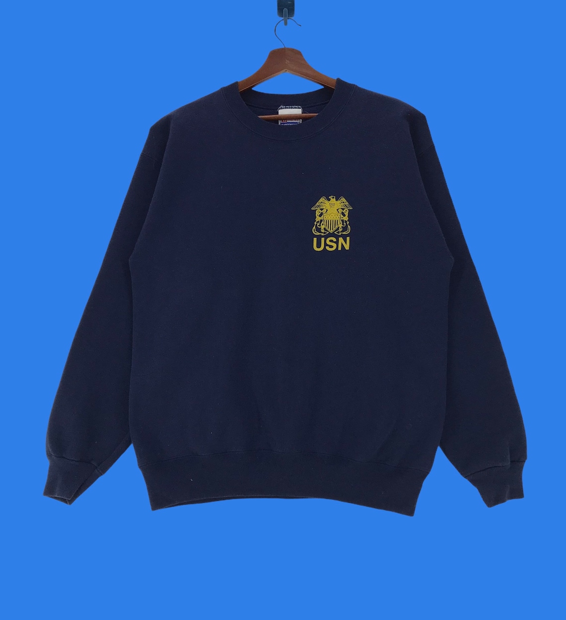 Vintage 90s United States Naval Academy Sweatshirt Spellout Us Navy ...