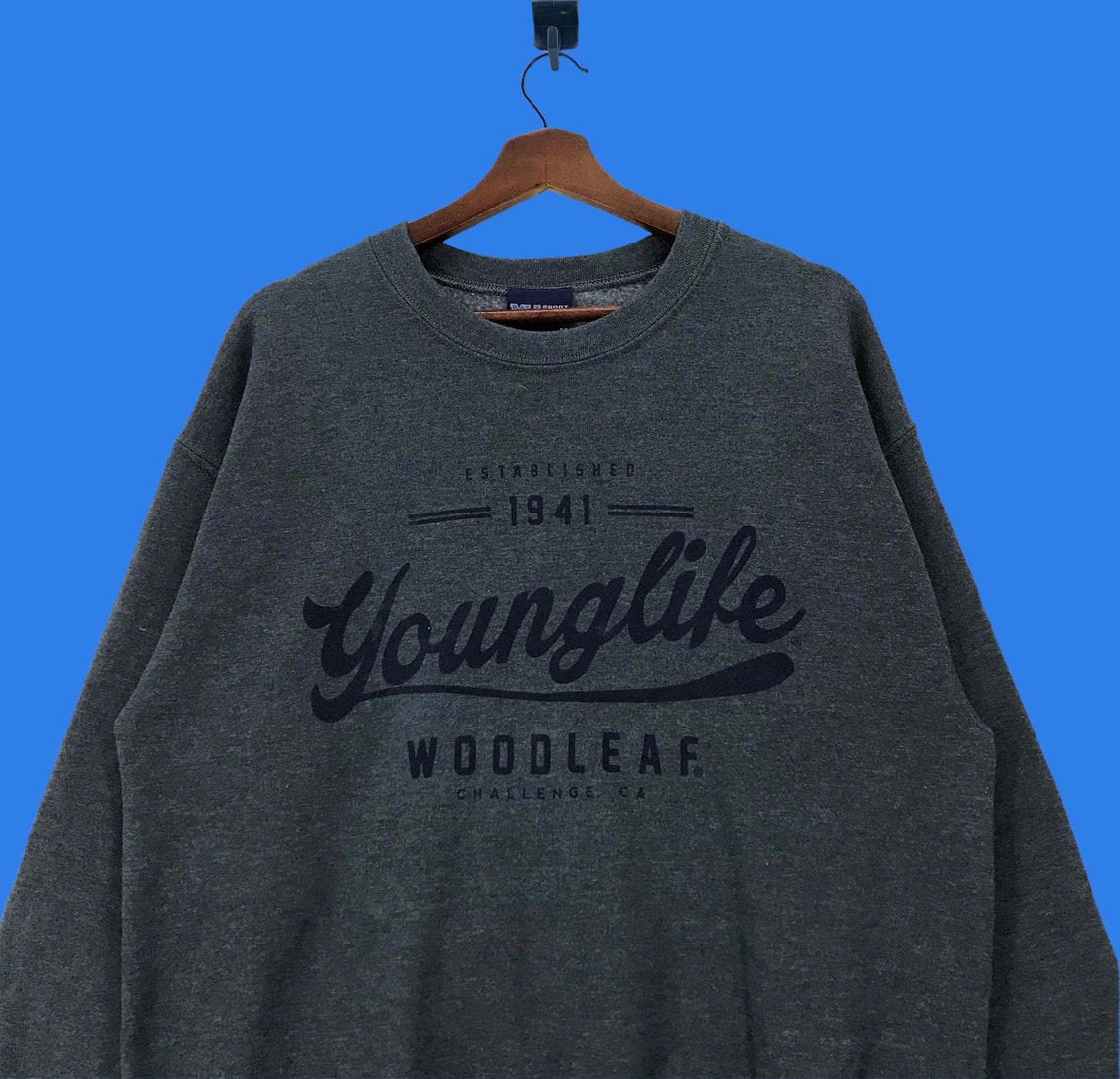 Vintage Woodleaf A Young Life Camp Sweatshirt Spellout Young Life Camp ...
