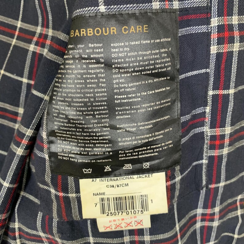 Vintage Barbour Waxed Cotton Hunting Jacket - England - Etsy