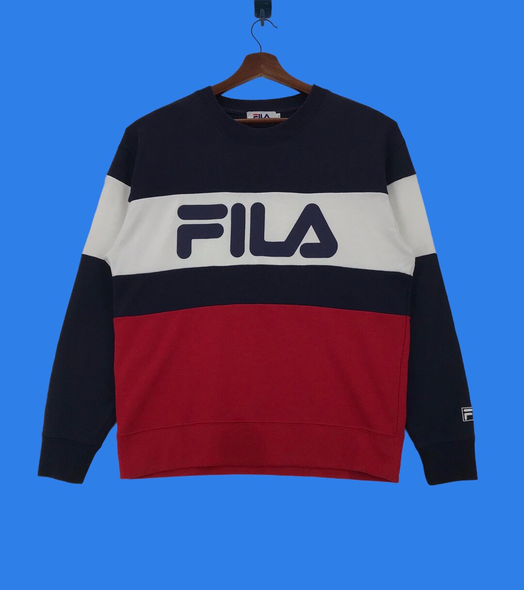 Vintage Fila Sweatshirt Großes Logo Fila Sportwear Block Farbe Pullover ...