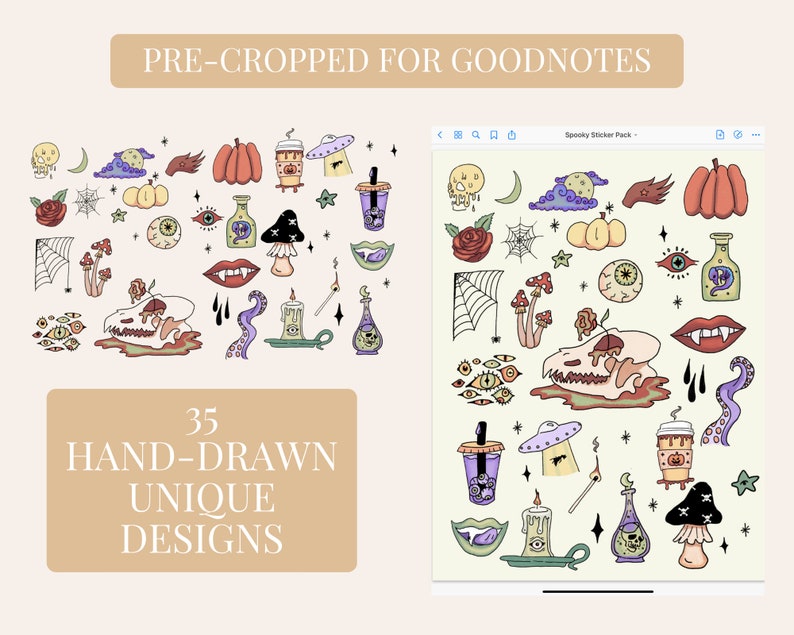 Halloween GoodNotes Sticker Book Digital Stickers Spooky | Etsy