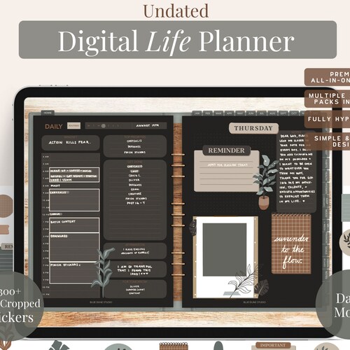 Undated Minimal Boho Goodnotes Digital Planner Ipad Planner - Etsy