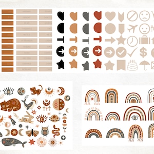 Digital Stickers | Boho Stickers | iPad Planner | Digital Planner ...
