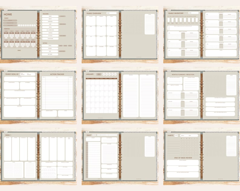 Minimal Boho Digital Life Planner: Undated, Stickers (goodnotes ...
