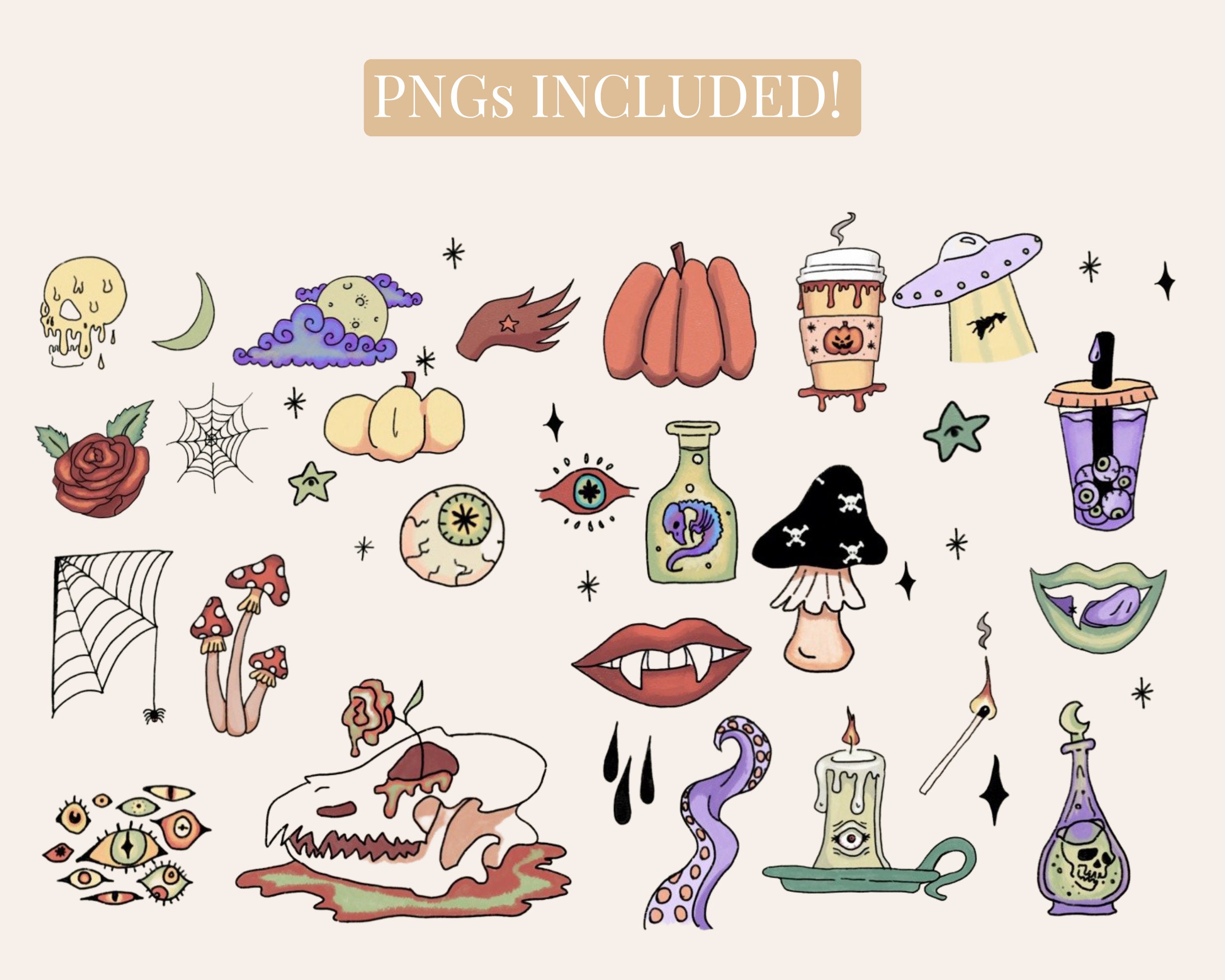 Halloween GoodNotes Sticker Book Digital Stickers Spooky | Etsy