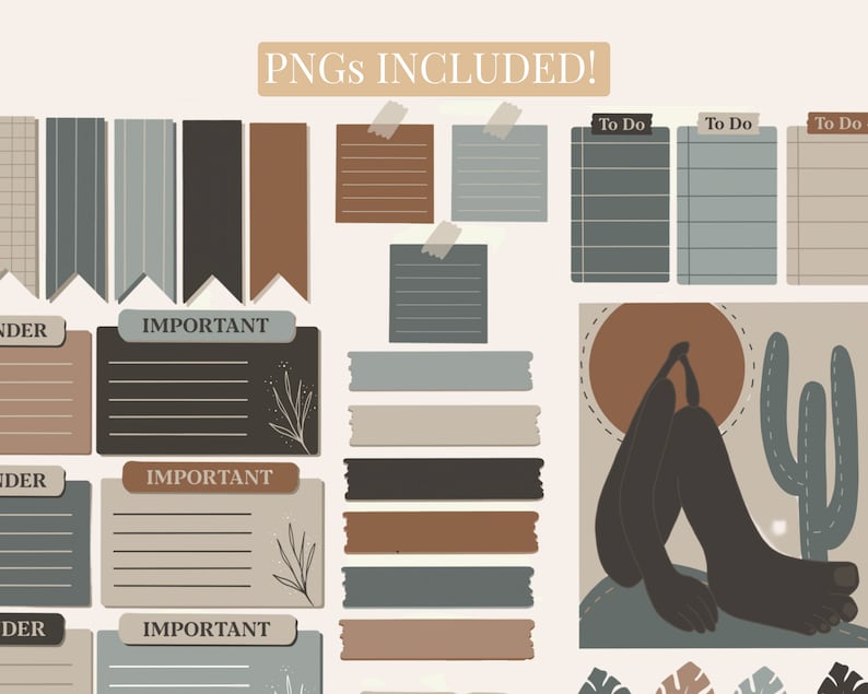 Digital Stickers Boho Stickers Ipad Planner Digital - Etsy