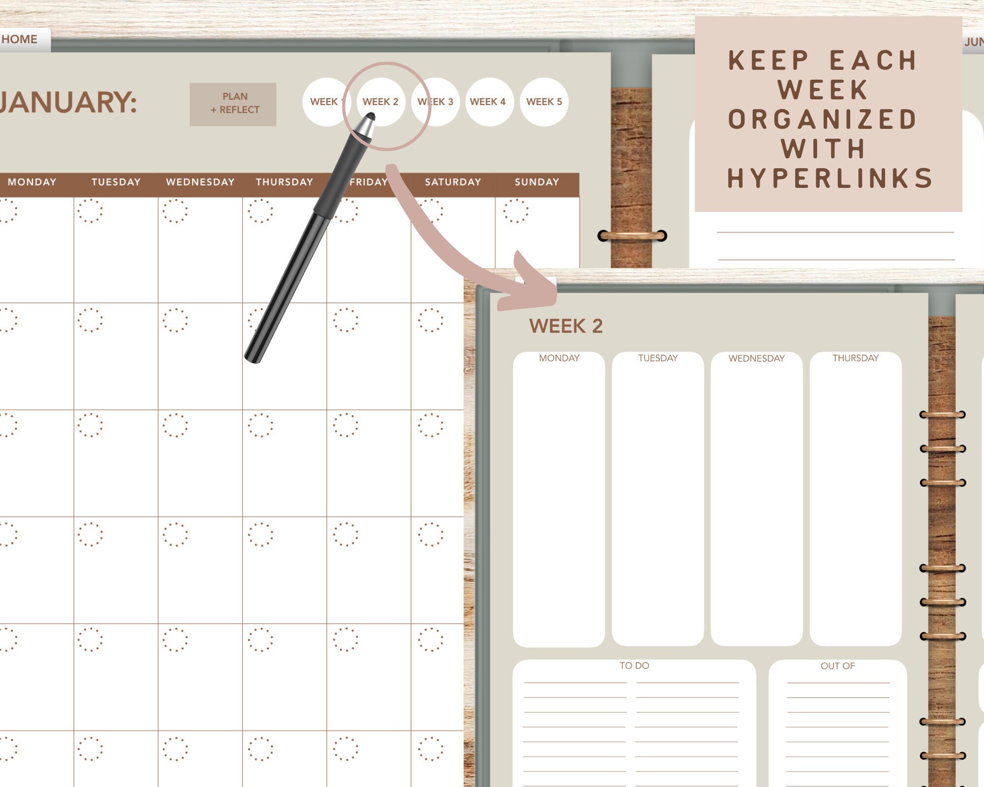 Undated Minimal Boho Goodnotes Digital Planner Ipad Planner - Etsy