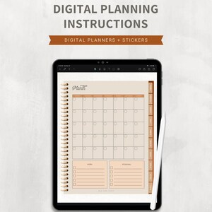 Undated Dark Mode Boho Goodnotes Digital Planner, iPad Planner ...