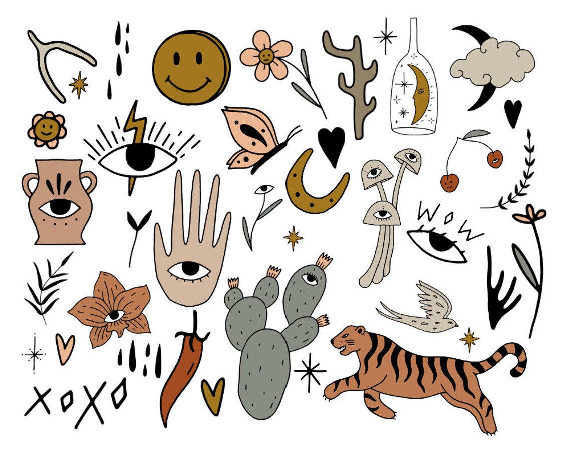 Digital Stickers Boho Mystic Animal Nature Sticker Pack - Etsy