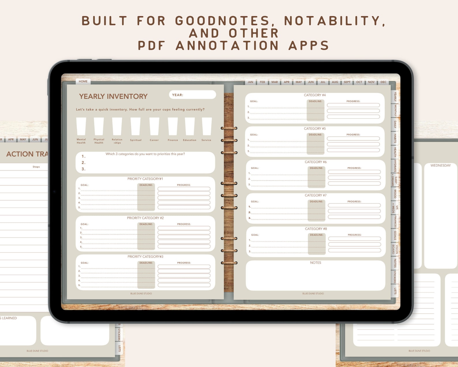 Undated Minimal Boho Goodnotes Digital Planner Ipad Planner - Etsy