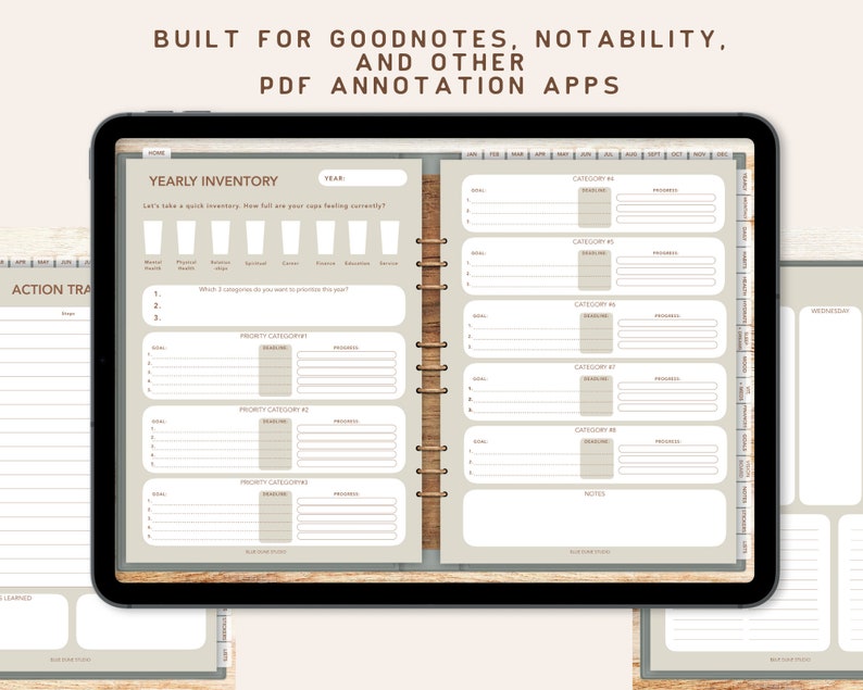 Minimal Boho Digital Life Planner: Undated, Stickers (goodnotes ...