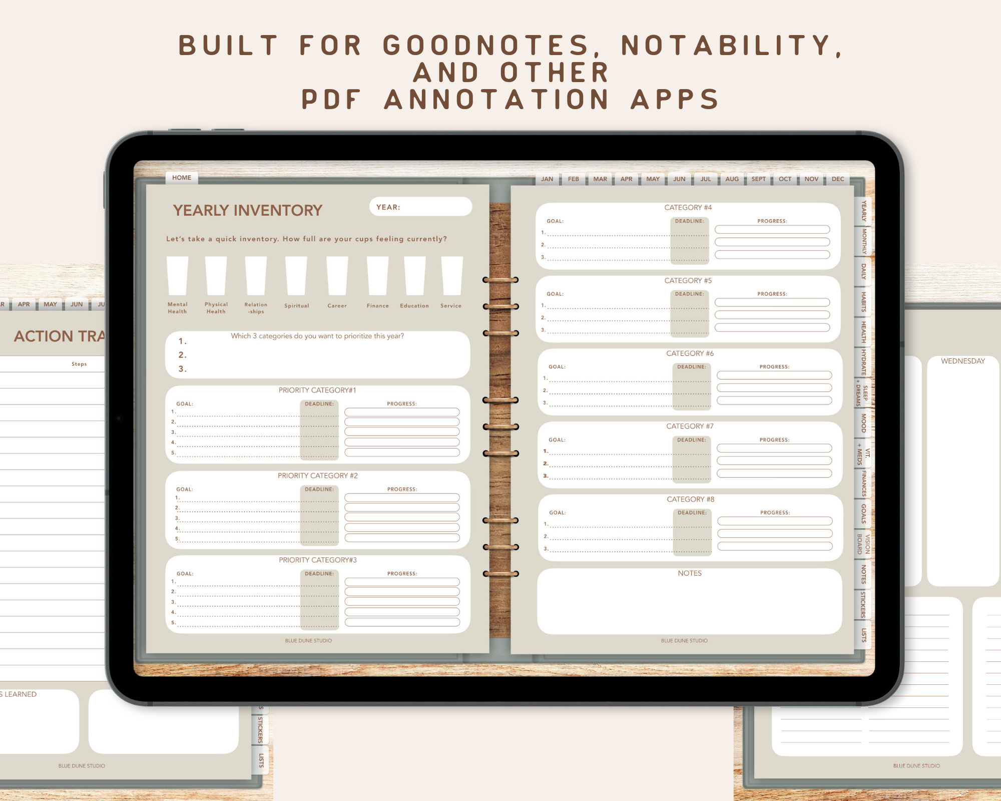 Undated Minimal Boho Goodnotes Digital Planner Ipad Planner - Etsy