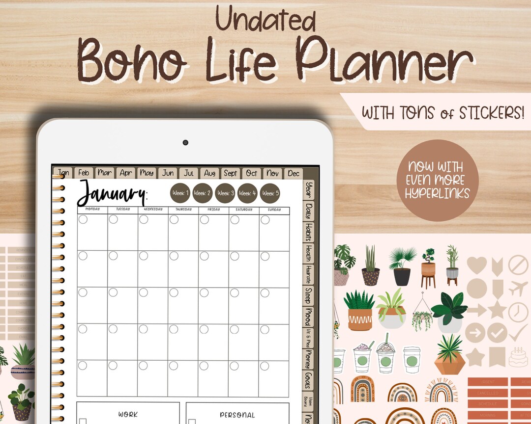 Life Digital Planner Boho Digital Planner Goodnotes Planner iPad With ...