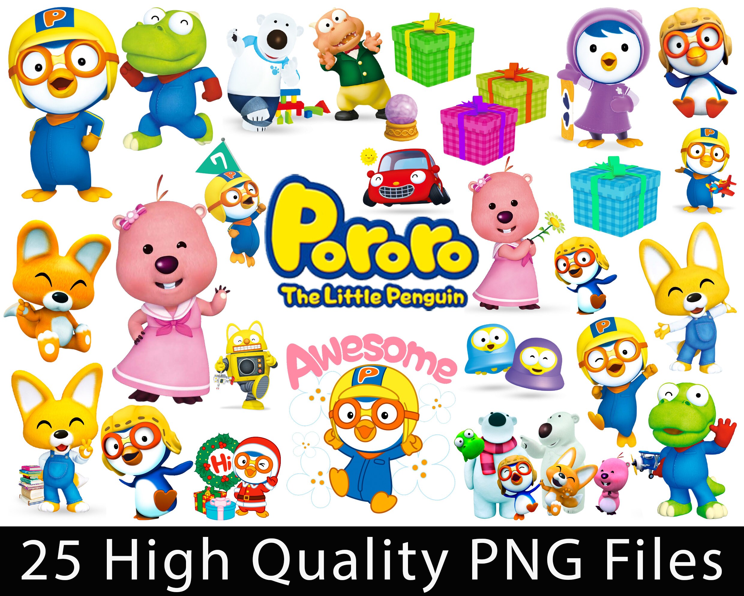 PORORO Clipartpororo Pngpororo Imagespororo Digital | Etsy UK