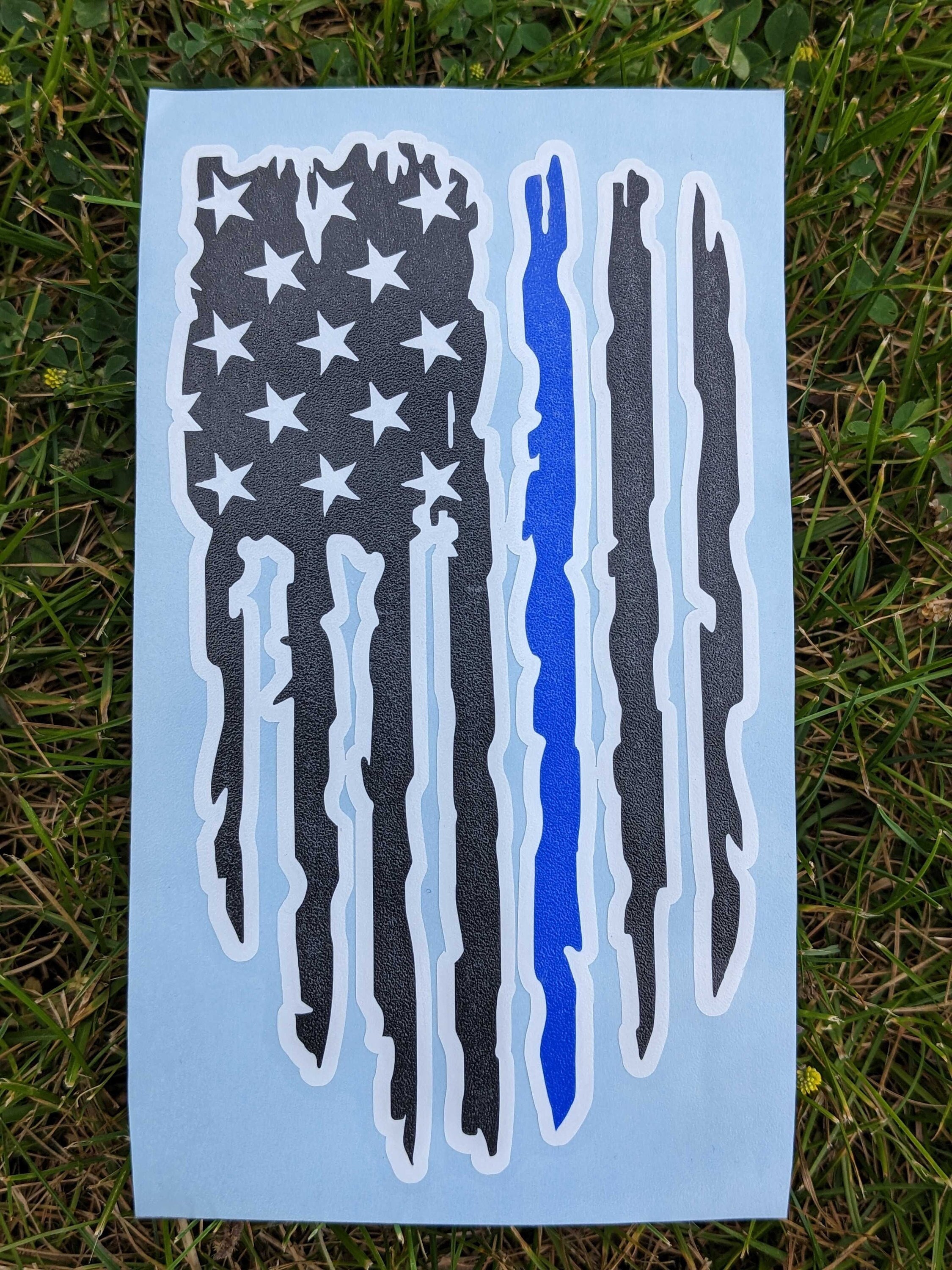Distressed American Flag Thin Blue Line Decal Thin Blue Line Decal for ...