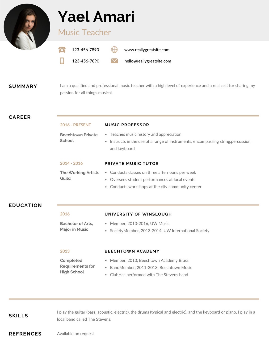Resume Template | CV Template | Word Template | Canva Editable ...