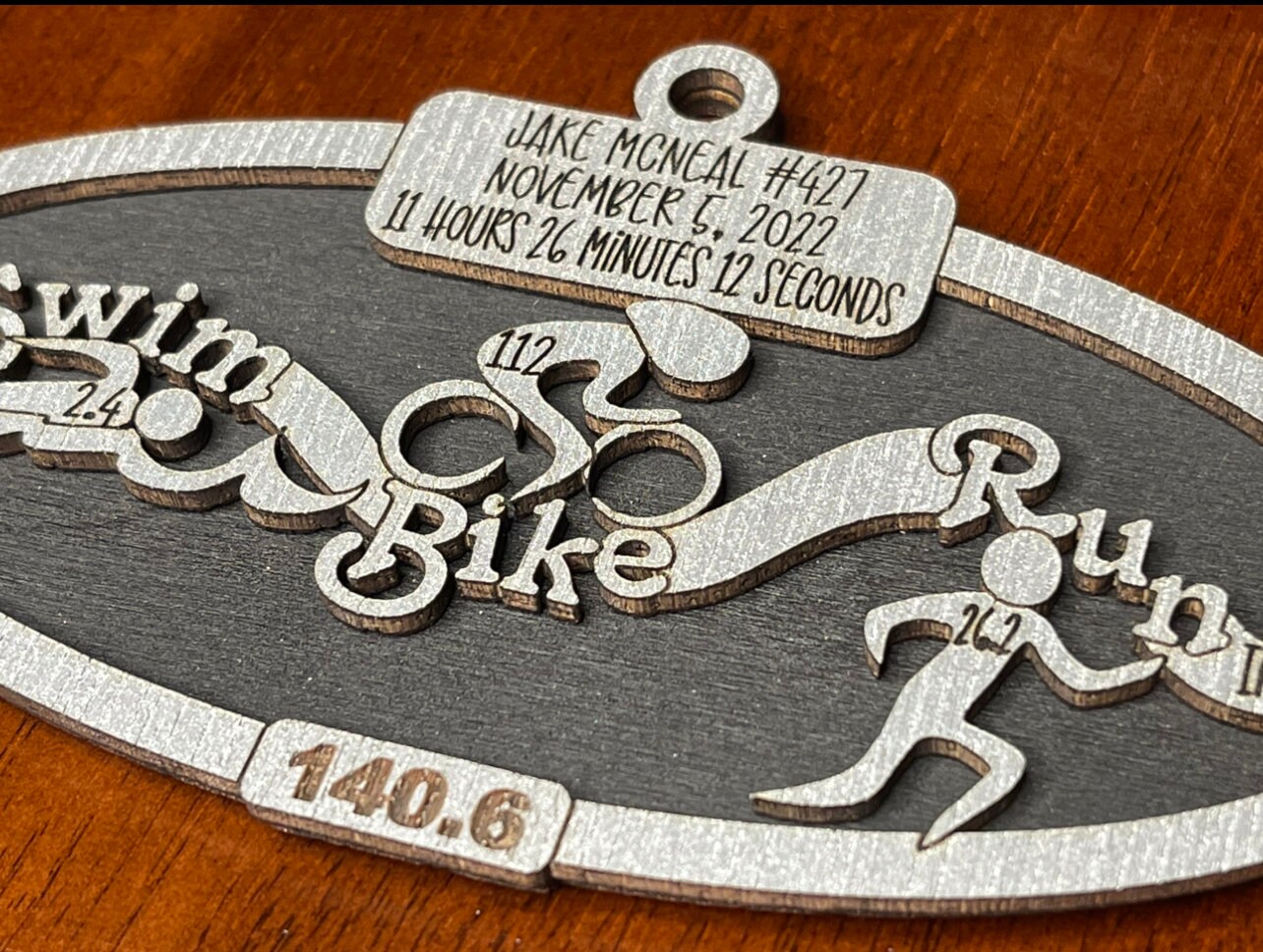 Custom Swim Bike Run Oval Triathlon Ornament About 5.5 X 3.1 Gift Idea ...
