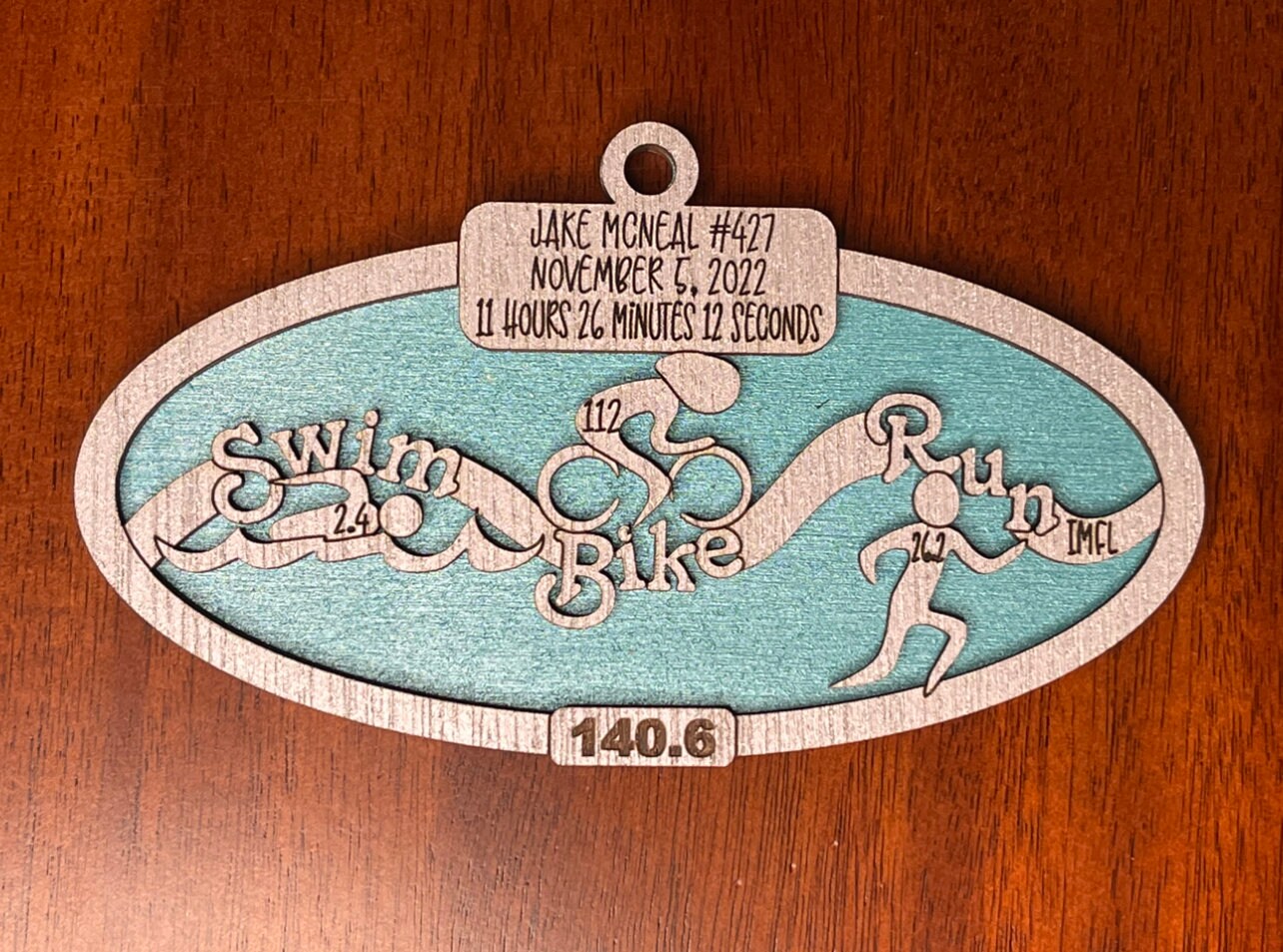 Custom Swim Bike Run Oval Triathlon Ornament About 5.5 X 3.1 Gift Idea ...