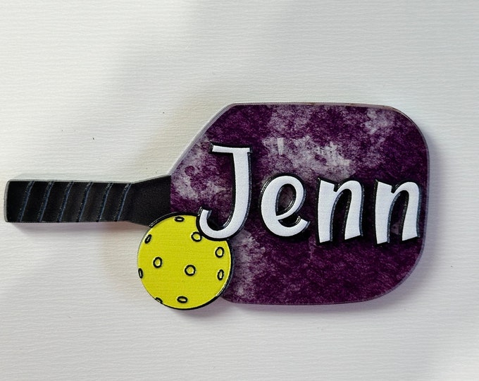 Personalized Pickleball Paddle Name Tag: Engraved Acrylic Bag Tag - Etsy