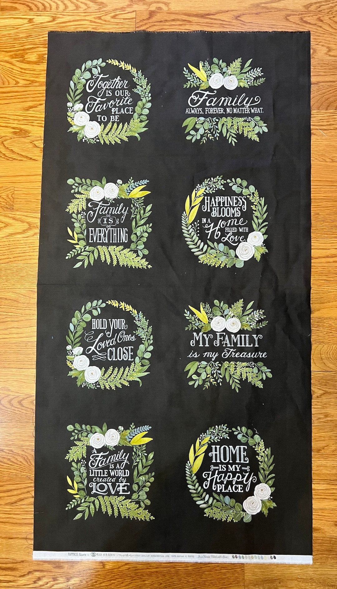 Happiness Blooms Quilt Panel- Deb Strain -moda Fabric - Black and White ...