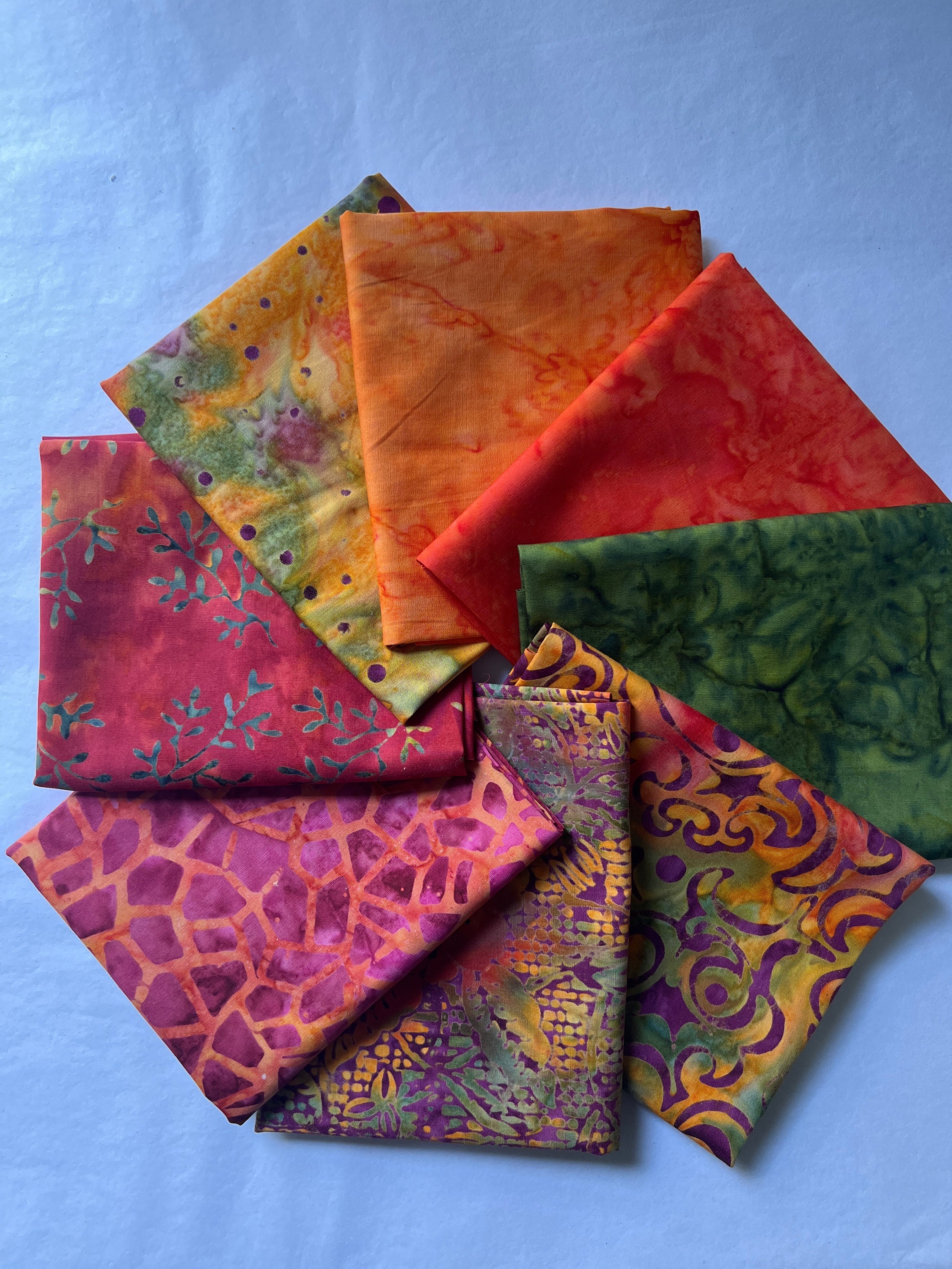 Batik Fat Quarter Bundle, Harvest Giraffe Batik Bundle, 8 Fat Quarters, 2 Yards Total, Quilt ...