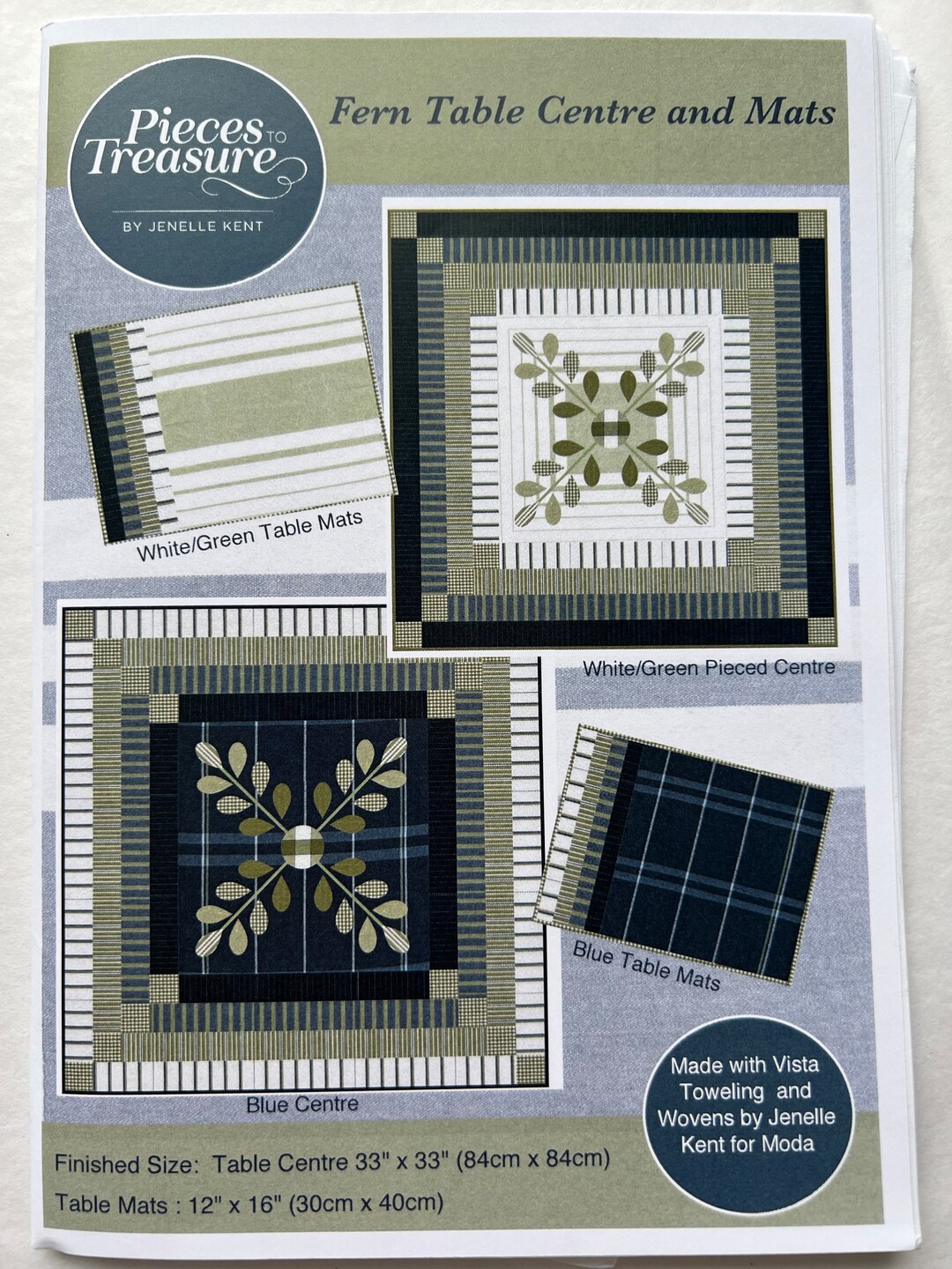 Fern Table Centre and Mats PATTERN by Jenelle Kent for Pieces to ...