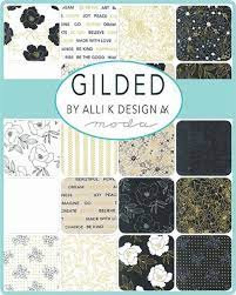Gilded Charm Pack, Alli K Designs, Charm Pack, 5 Inch Square Fabric ...