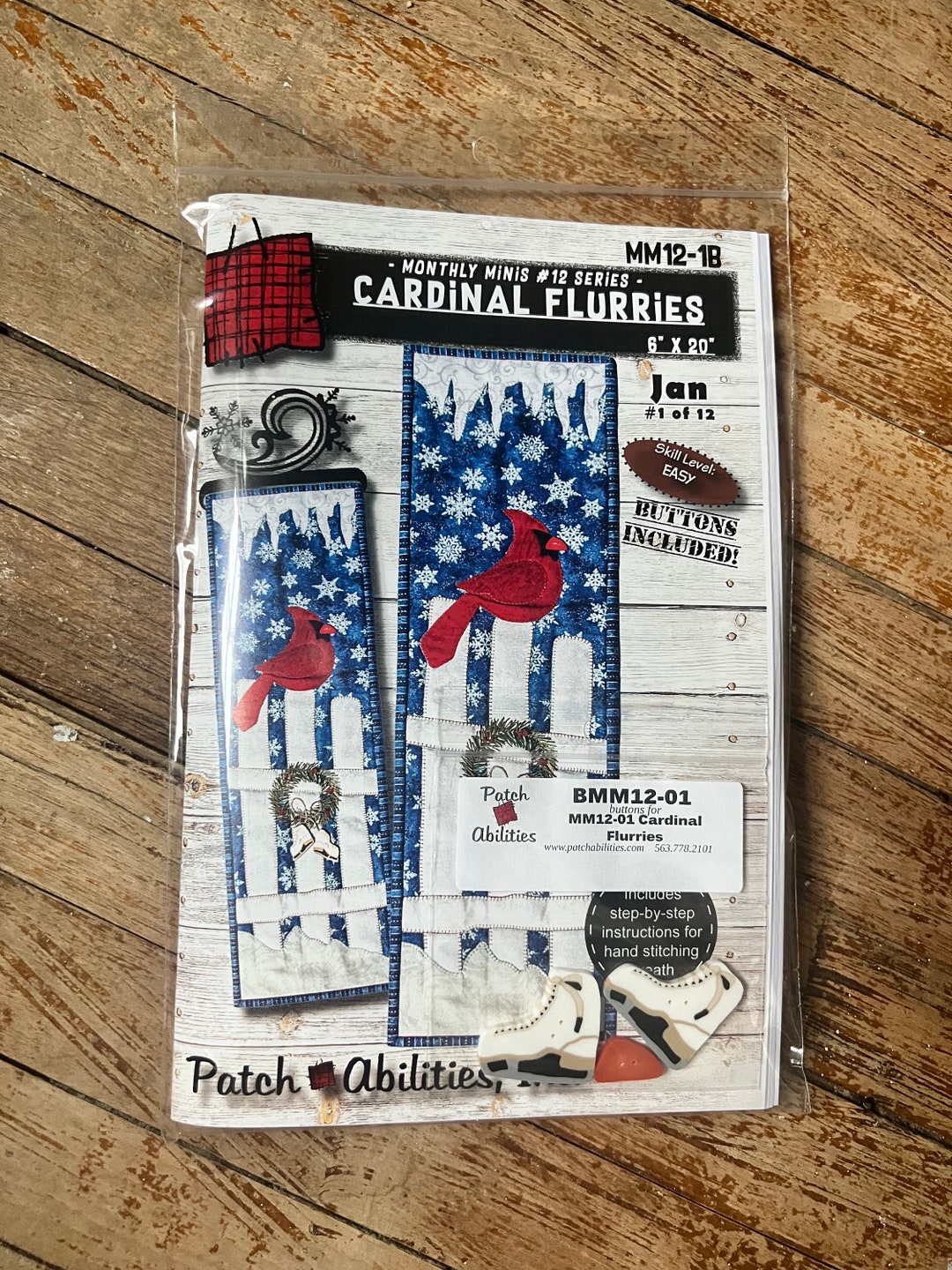 Cardinal Flurries Quilt Kit, Applique Sewing Project, Cardinal Quilt ...