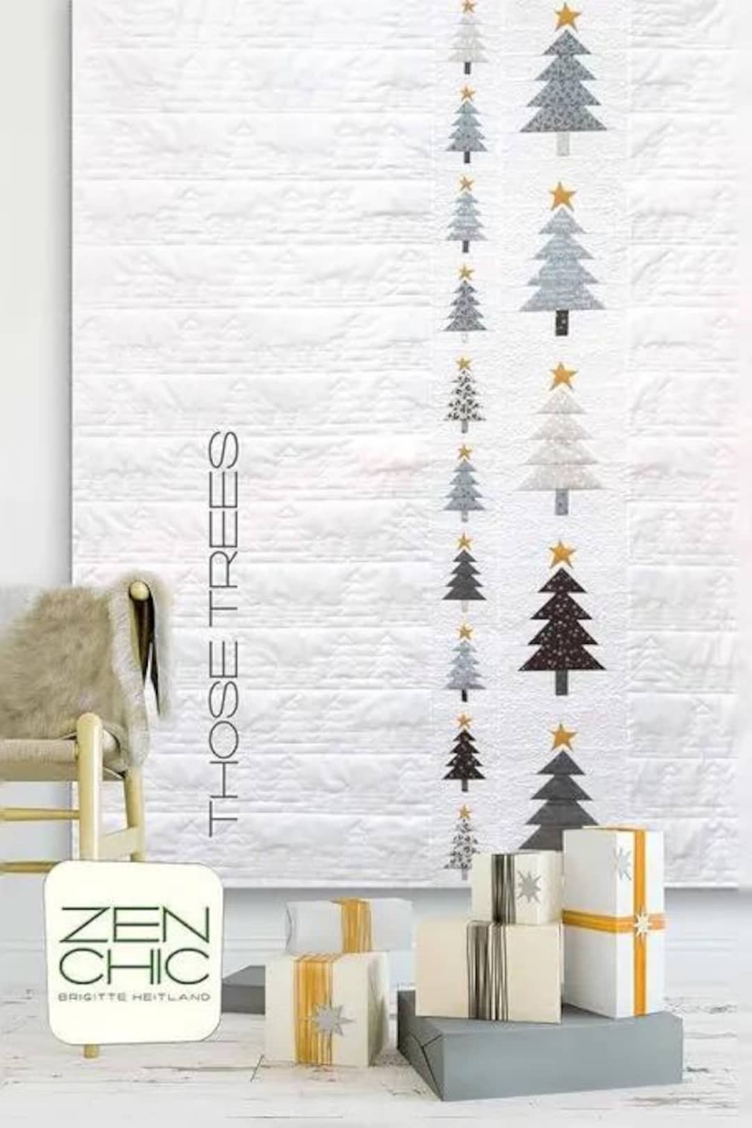 Those Trees Quilt Kit, Zen Chic Modern Tree Quilt Kit, Shimmer Fabric ...