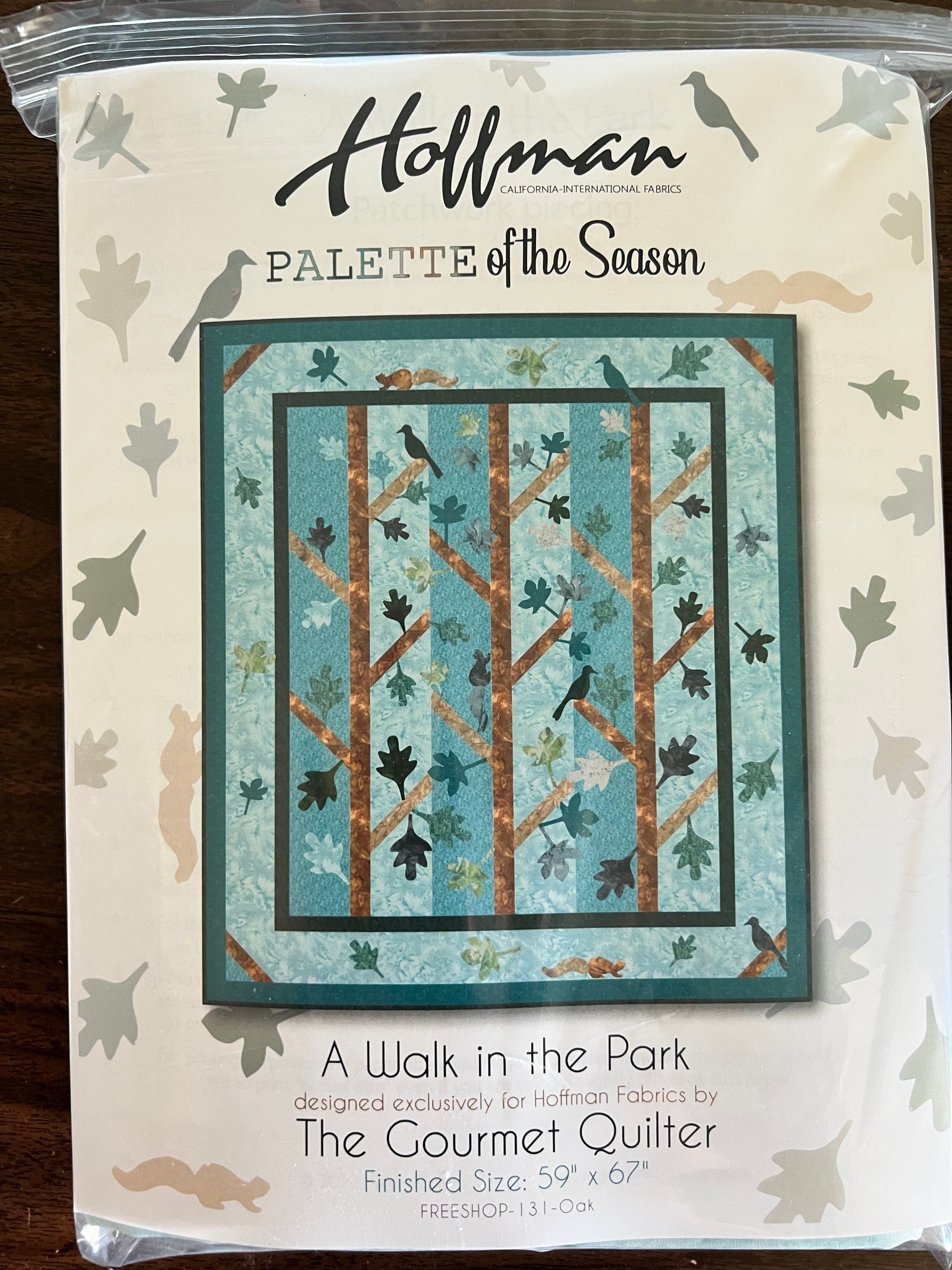 Walk in the Park Quilt Kit, Tree Quilt Kit, Palette of the Season Quilt ...
