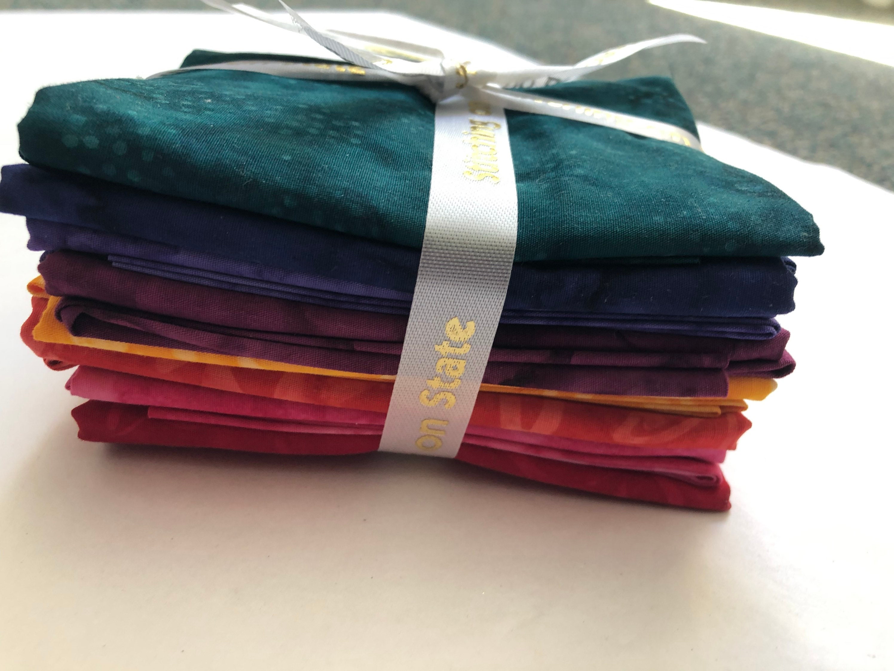 Batik Fat Quarter Bundle, Rainbow Batik Bundle, 8 Fat Quarters, 2 Yards Total, Quilt Shop ...