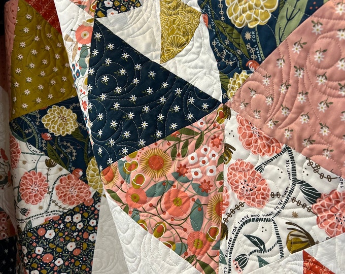 Pyramid Quilt Kit, Imaginary Flowers Fabric Quilt Kit, 55 X 72” Throw ...