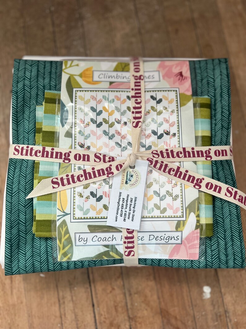 Climbing Vines Quilt Kit, Throw Quilt Kit, Willow 1 Canoe Fabric, Throw ...