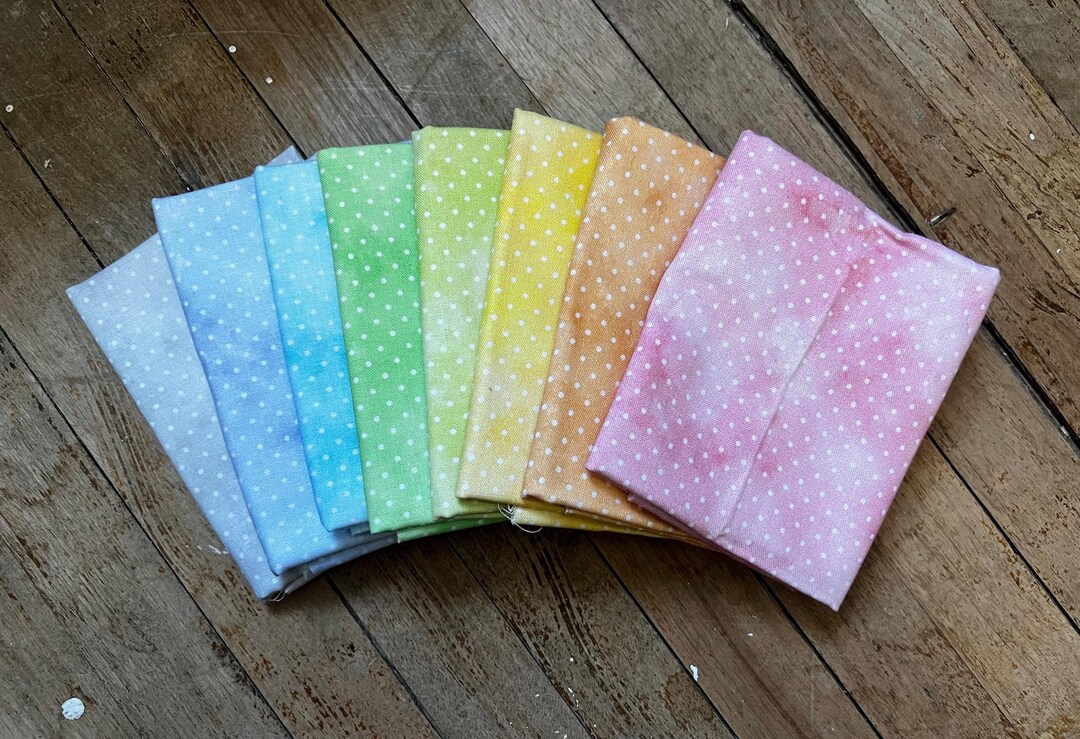 Polka Dot Rainbow Fat Quarter Bundle, Spring Pastel Fat Quarters, Dot ...