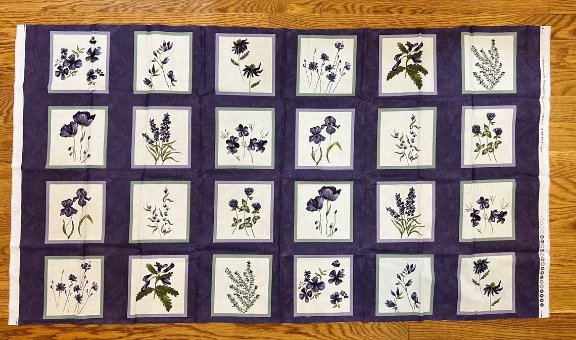 Wild Iris Panel - Holly Taylor Quilt Fabric -moda Fabric - Purple and ...