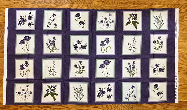 Wild Iris Panel - Holly Taylor Quilt Fabric -moda Fabric - Purple and ...