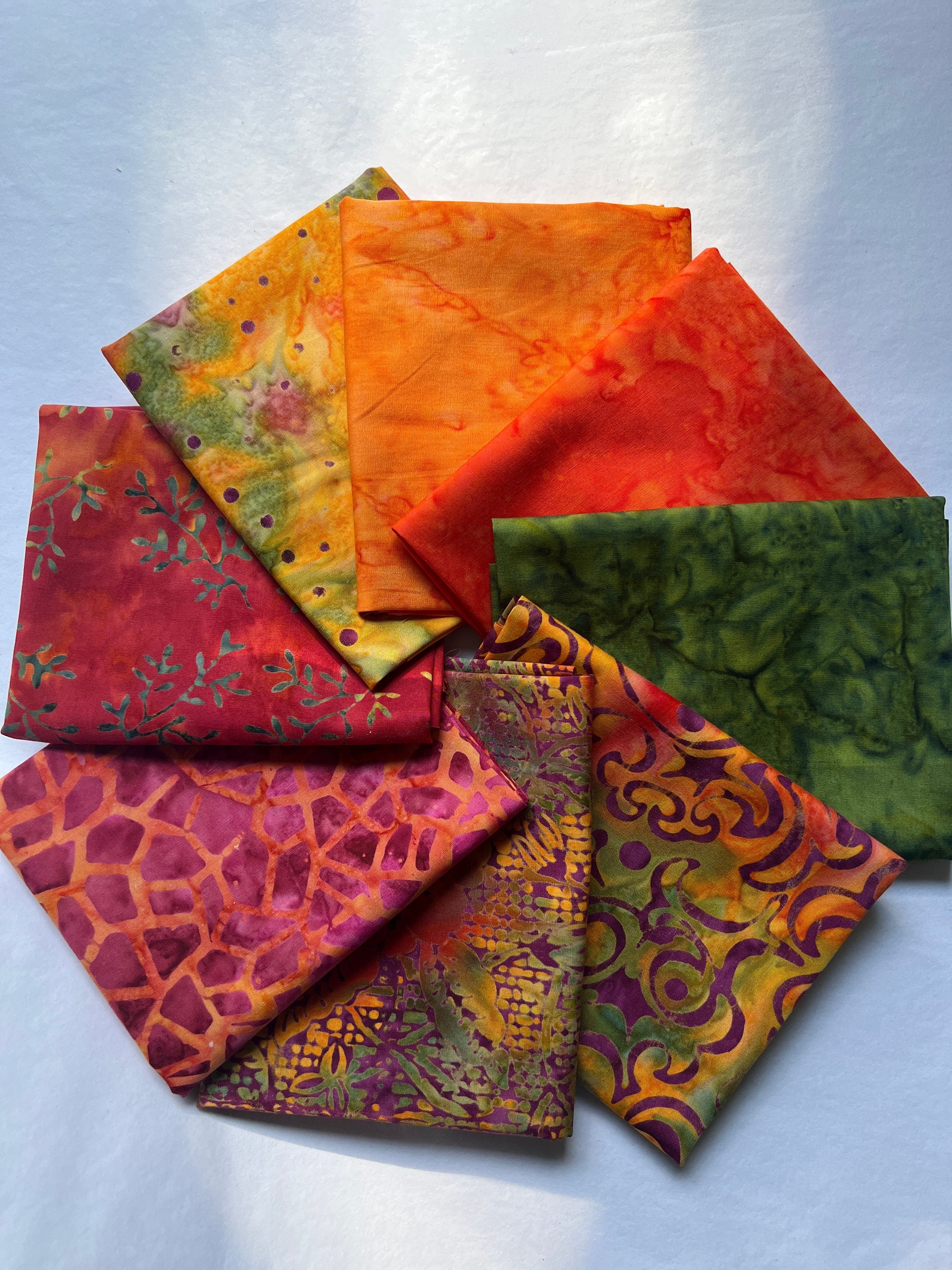 Batik Fat Quarter Bundle, Harvest Giraffe Batik Bundle, 8 Fat Quarters, 2 Yards Total, Quilt ...
