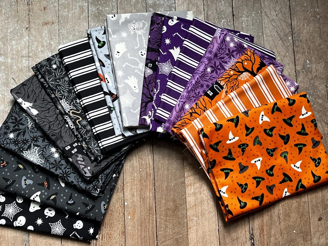 Witchy Woods Fat Quarter Bundle, Halloween Glow in the Dark Fat Quarter ...