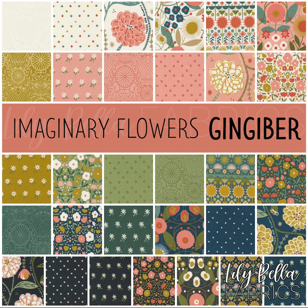 Imaginary Flowers 20 Fat Quarter Bundle, Gingiber Fabric, Modern Quilt ...