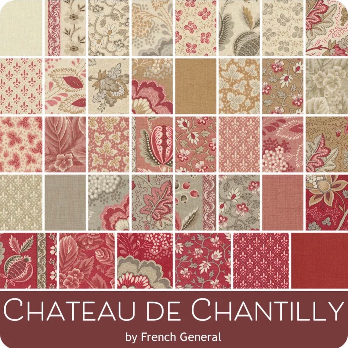 Chateau De Chantilly MINI Charm Pack, 2.5 Fabric Squares, French ...