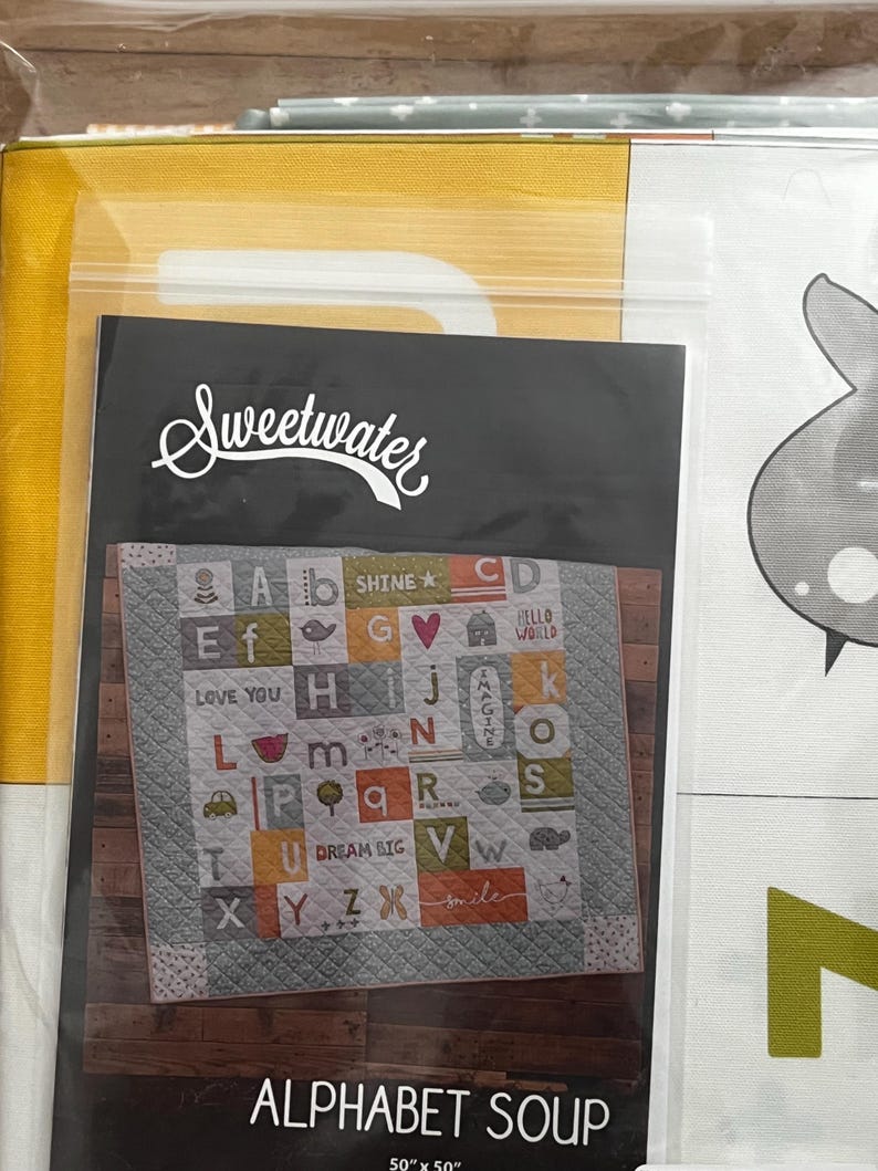 Baby Quilt Kit, Alphabet Soup Quilt Kit, Sweetwater Fabric, Shine Quilt ...