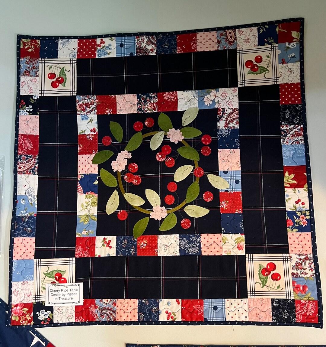 Cherry Ripe Table Centre Quilt Kit, Table Topper Kit, Table Topper ...