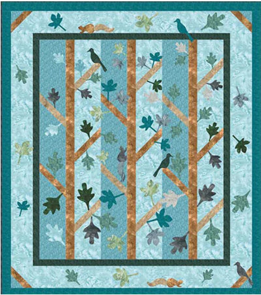 Walk in the Park Quilt Kit, Tree Quilt Kit, Palette of the Season Quilt ...