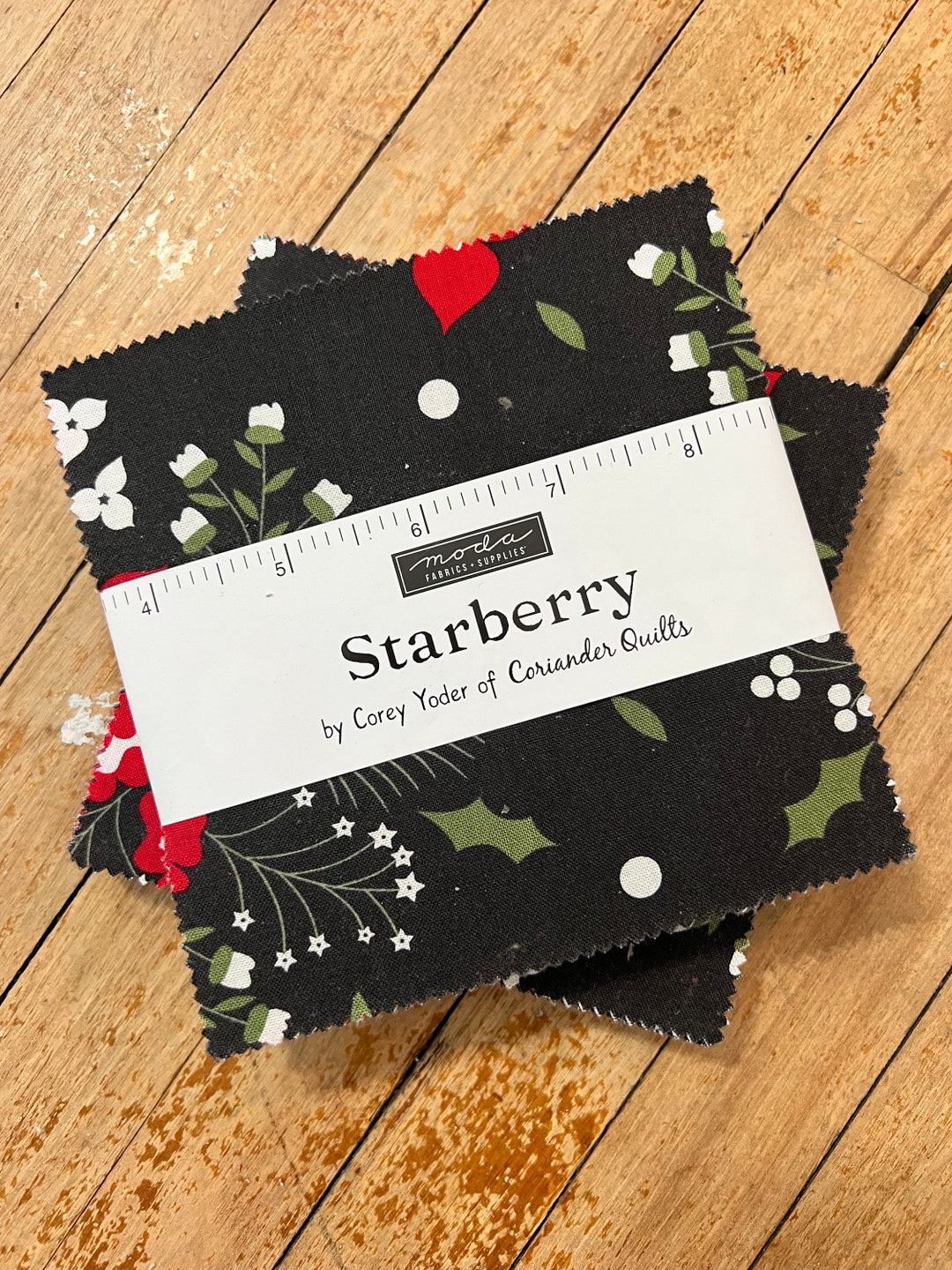 Starberry 5" Charm Pack Squares, Corey Yoder Quilting Fabric, Christmas ...