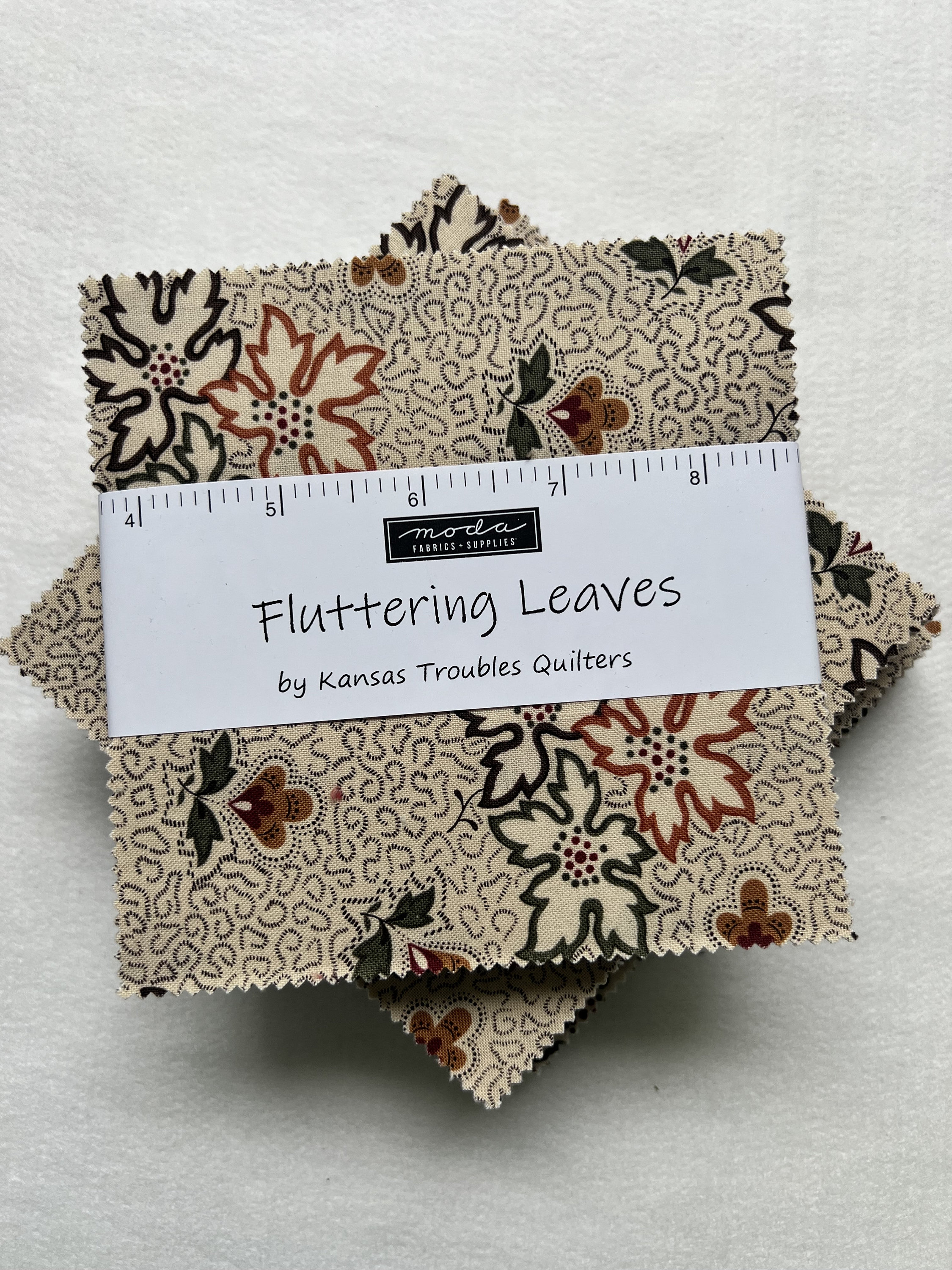 Fluttering Leaves Charm Pack, Kansas Troubles Quilters, Charm Pack, 5 ...