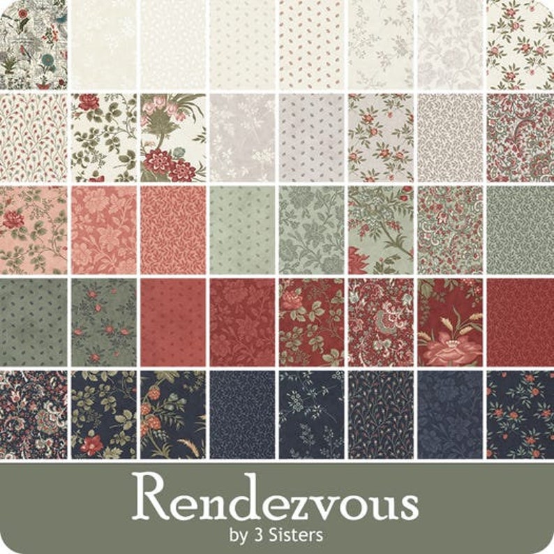Rendezvous Jelly Roll, 3 Sisters Fabric for Moda, Jelly Roll, 2.5 ...